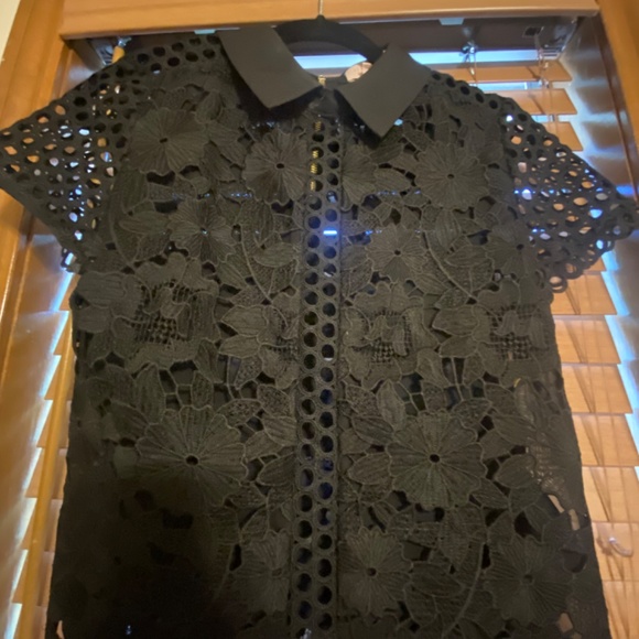 Ted Baker London | Tops | Black Ted Baker Top With Collar | Poshmark